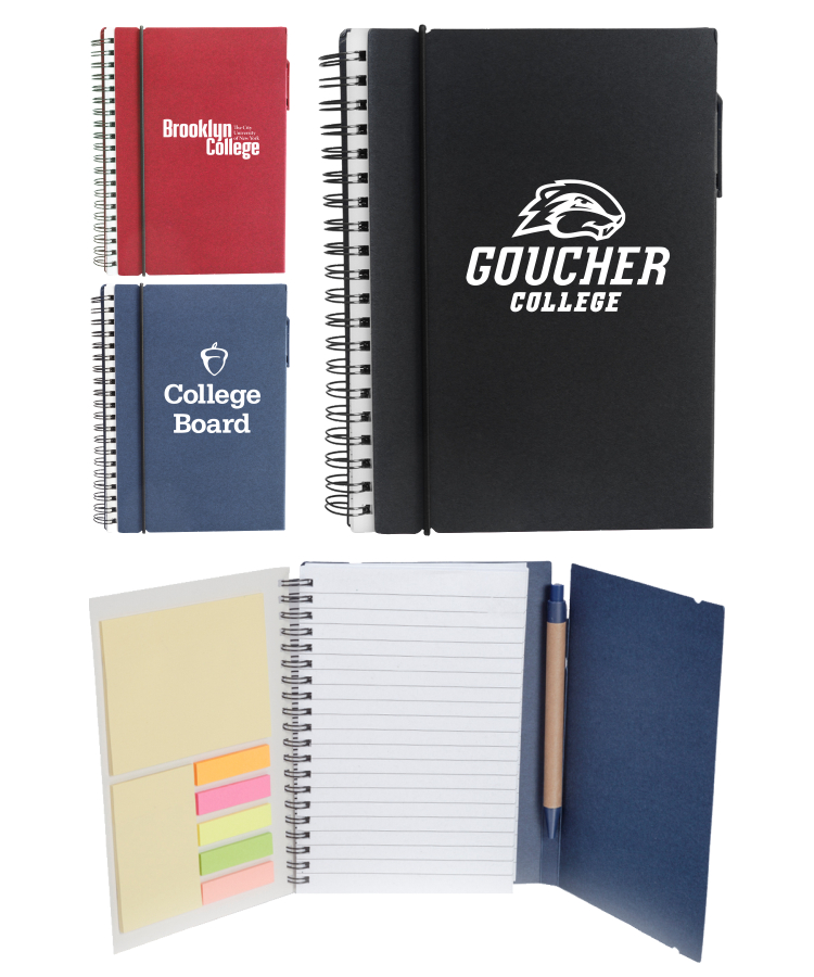 Item # DM1565 - Eco Spiral Notebook W/Sticky Notes and Flags & Pen ...