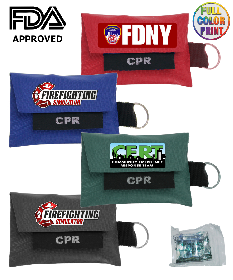Item # CPR - Union Printed - CPR Shield Pouch with Attached Key-Chain 1 ...
