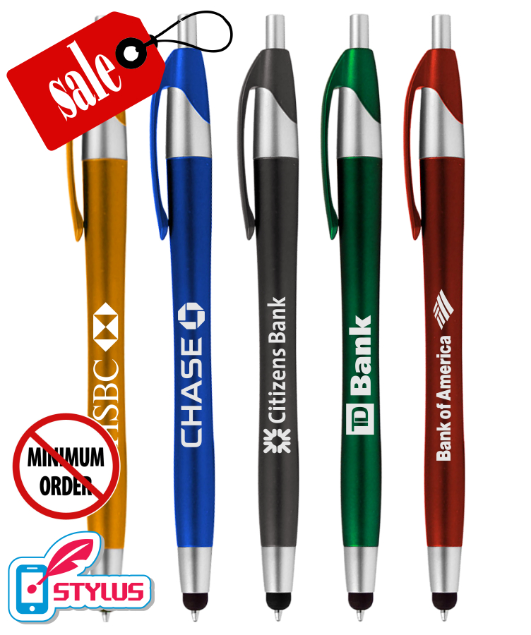 Item # B-145 - Union Printed - Elegant Colored Stylus Clicker Promo Pen ...