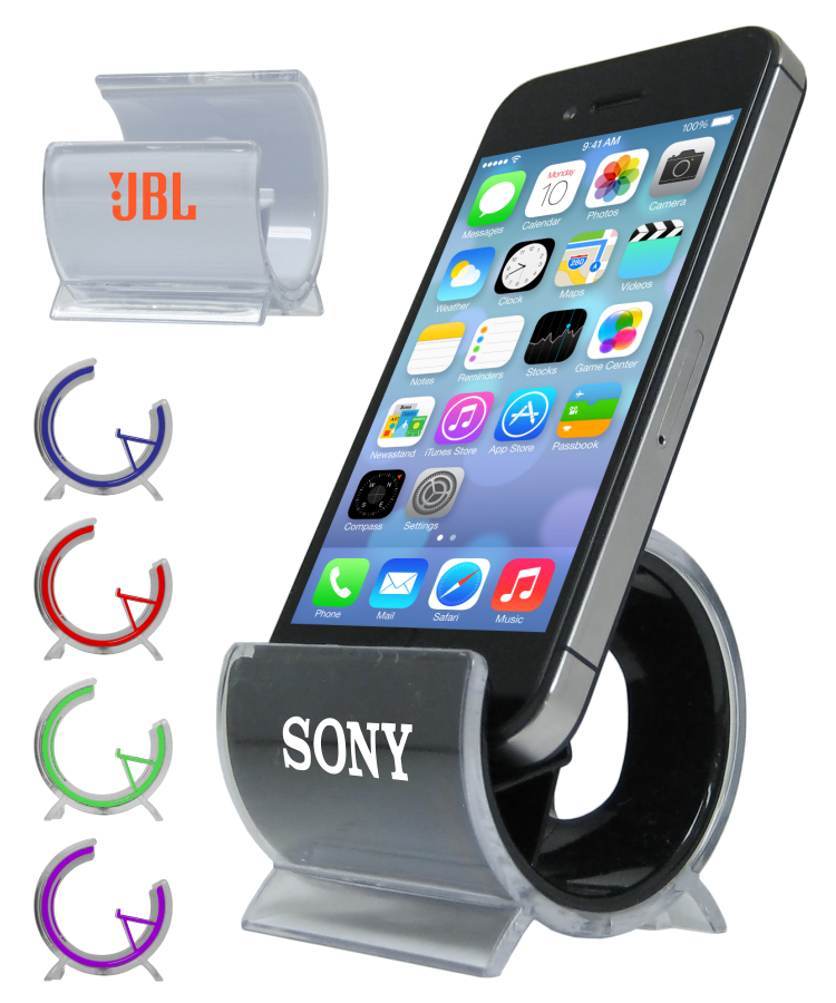 Item # 1635 - Union Printed - Rounded Cell Phone Stand with 1-Color Logo